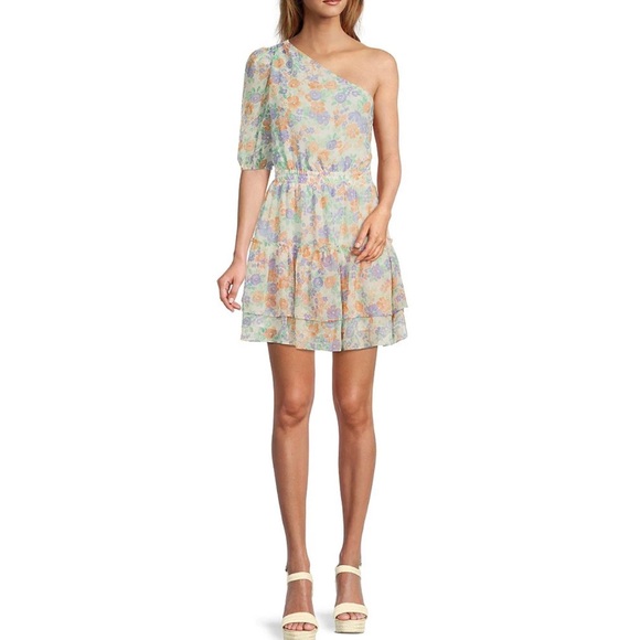 Wayf | Dresses | Wayf One Shoulder Floral Dress | Poshmark